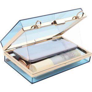Bags | Women Acrylic Transparent Gold Star Evening Bags Purses Clutch ...